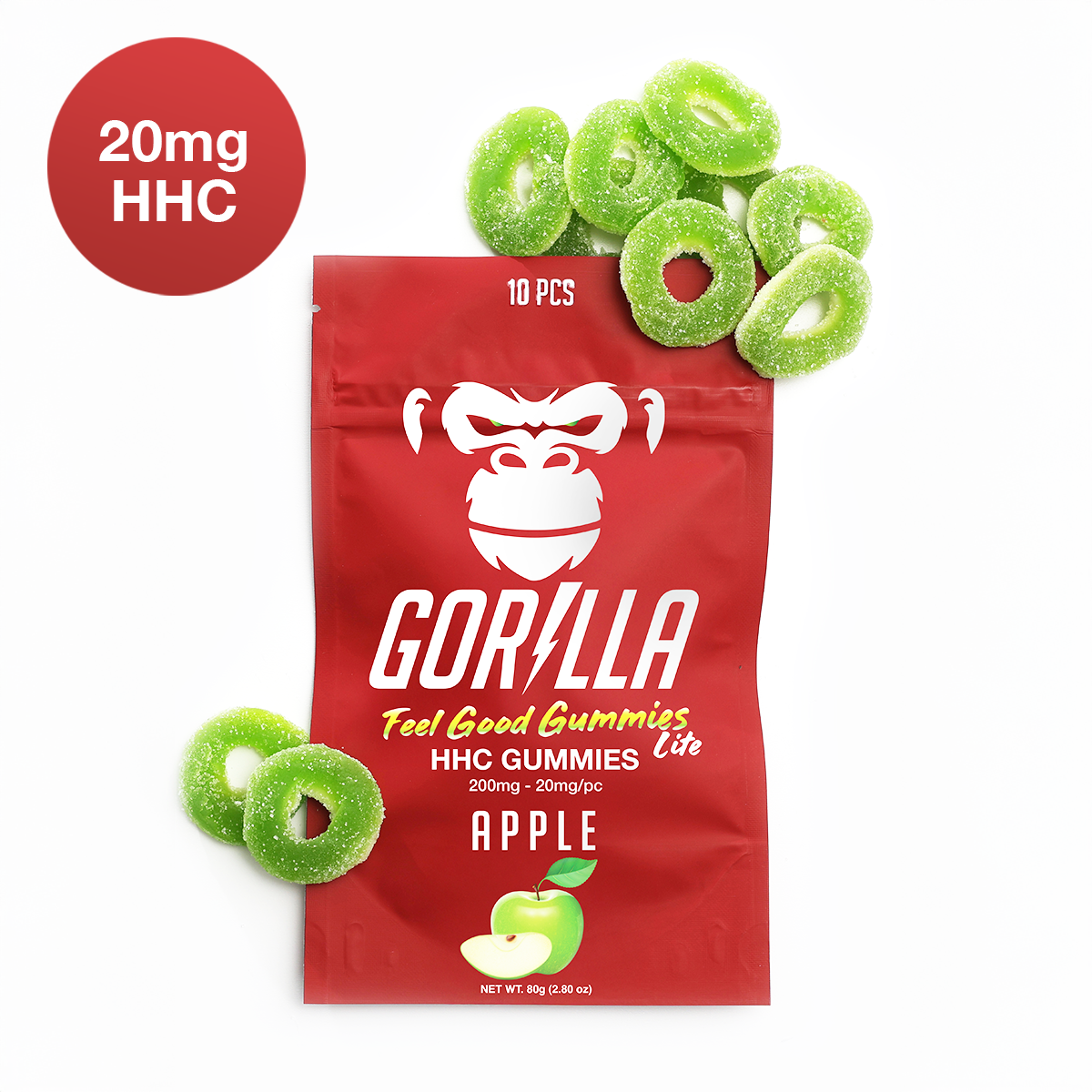 20mg HHC Gummies - Hemp Derived HHC Edibles - Gorilla