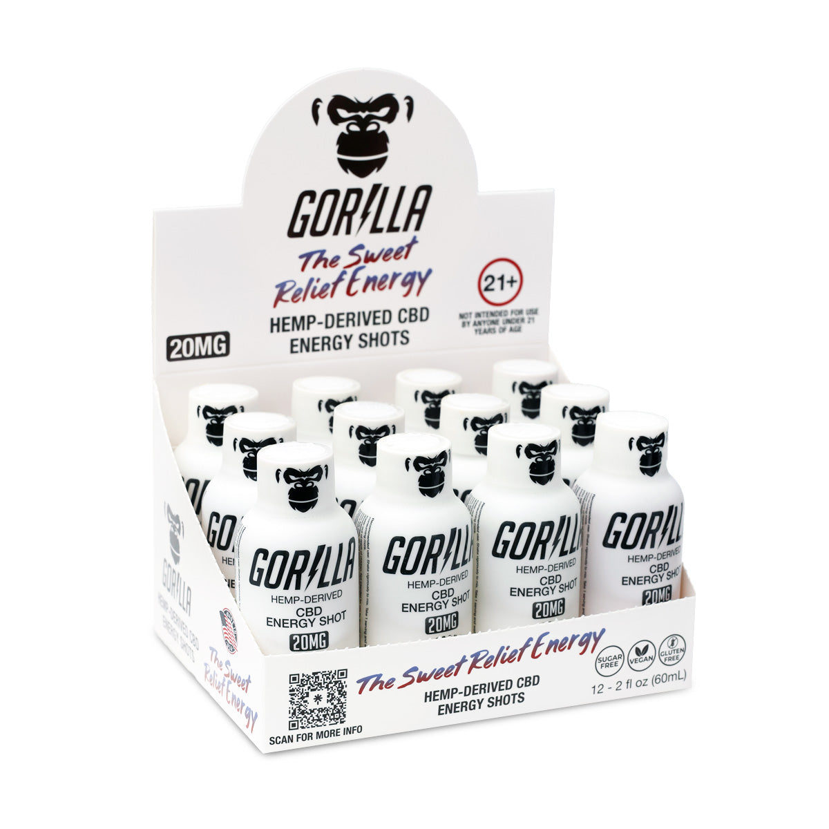 20mg CBD Energy Shots - CBD Energy Drink - Gorilla